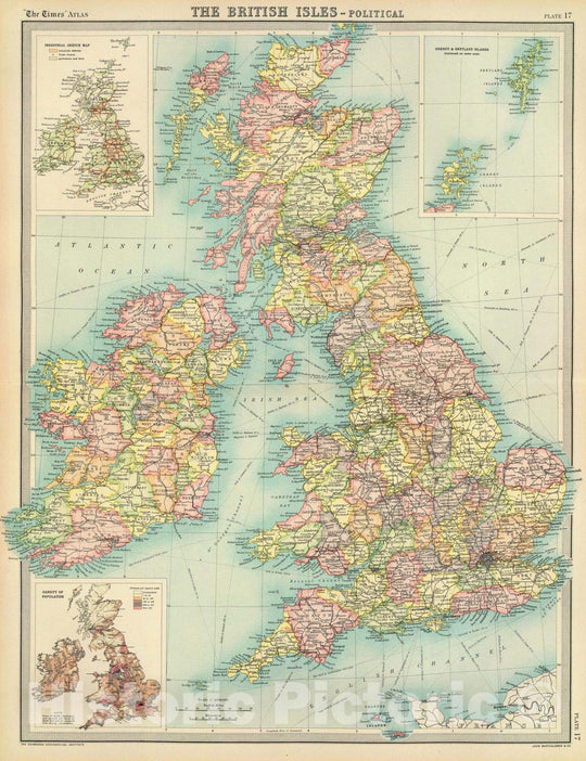 Historic Map : 1922 British Isles - political. - Vintage Wall Art ...