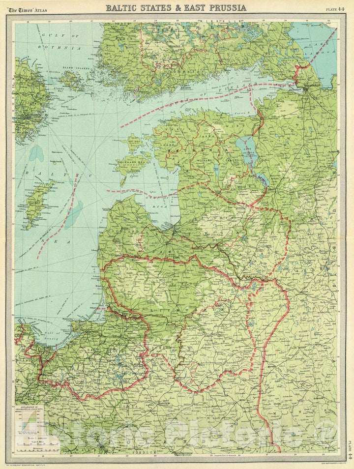 Historic Map : 1922 Baltic States & East Prussia. - Vintage Wall Art ...