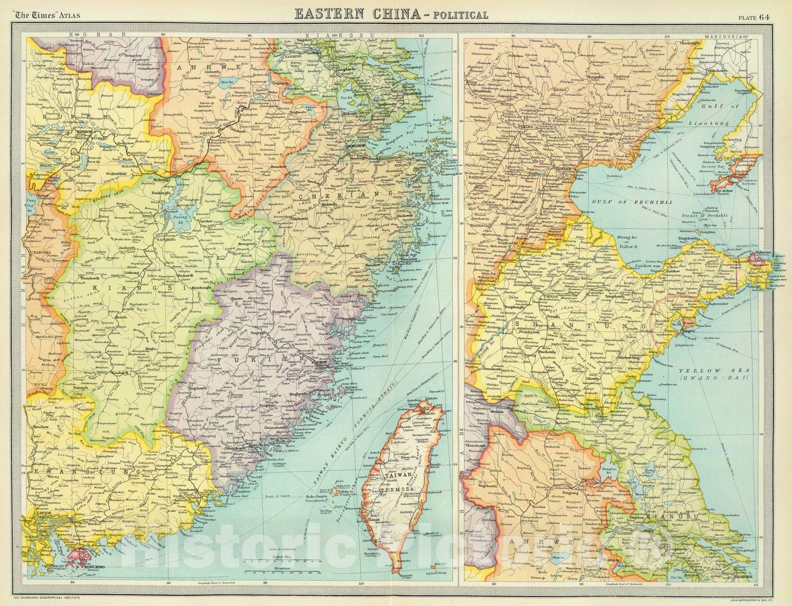Historic Map : 1922 Eastern China - political. - Vintage Wall Art ...