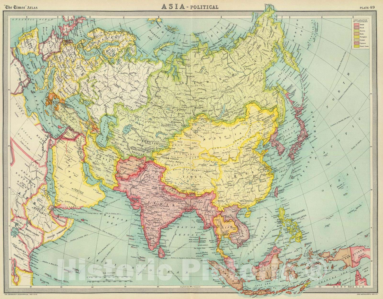 Historic Map : 1922 Asia - political. - Vintage Wall Art – Historic ...