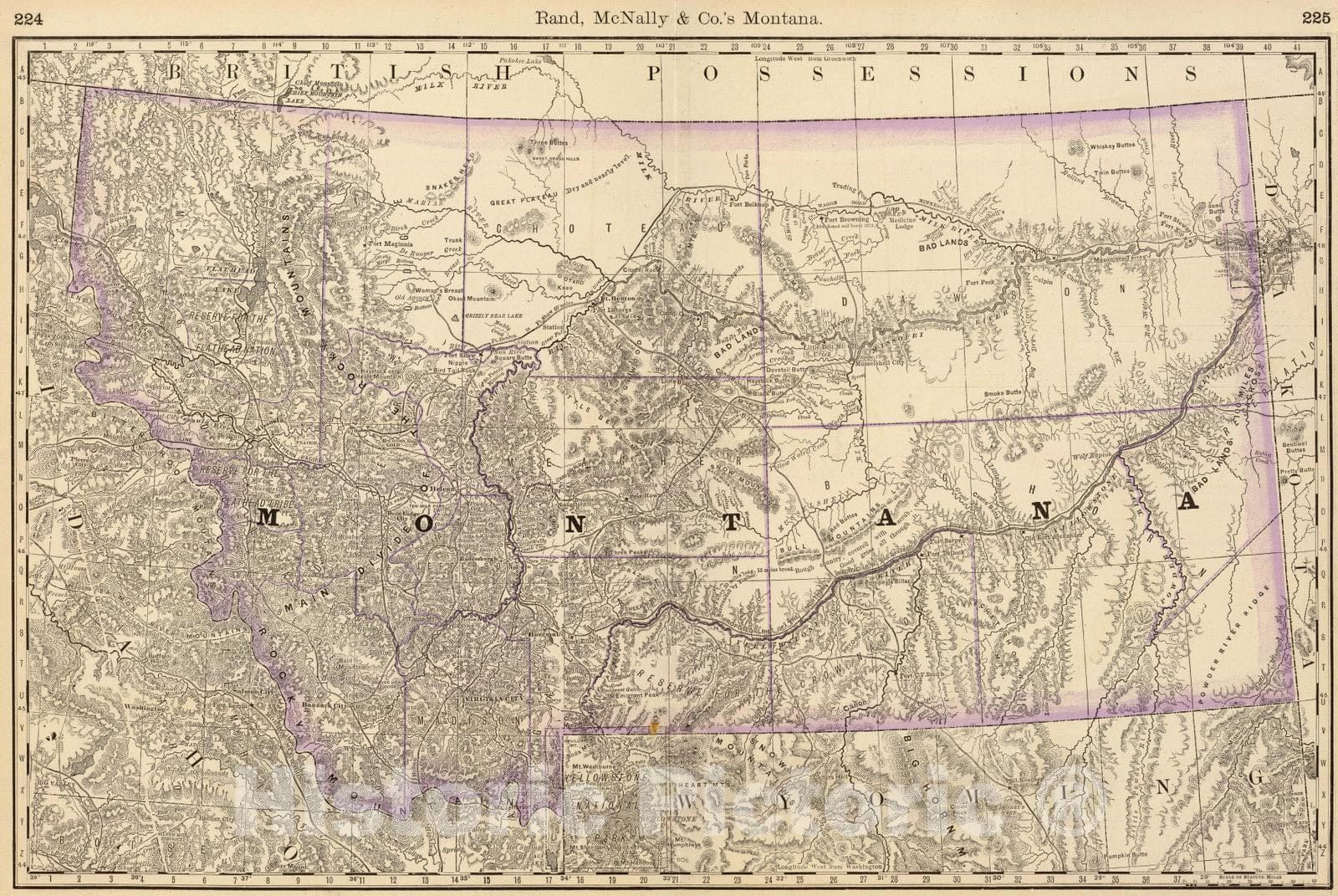 Historic Map : National Atlas - 1879 Montana. - Vintage Wall Art ...