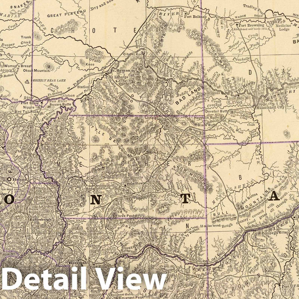 Historic Map : National Atlas - 1879 Montana. - Vintage Wall Art ...