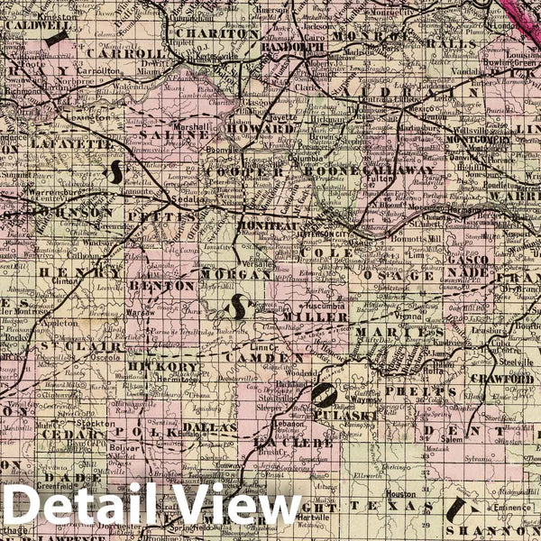 Historic Map : National Atlas - 1875 Missouri. - Vintage Wall Art ...