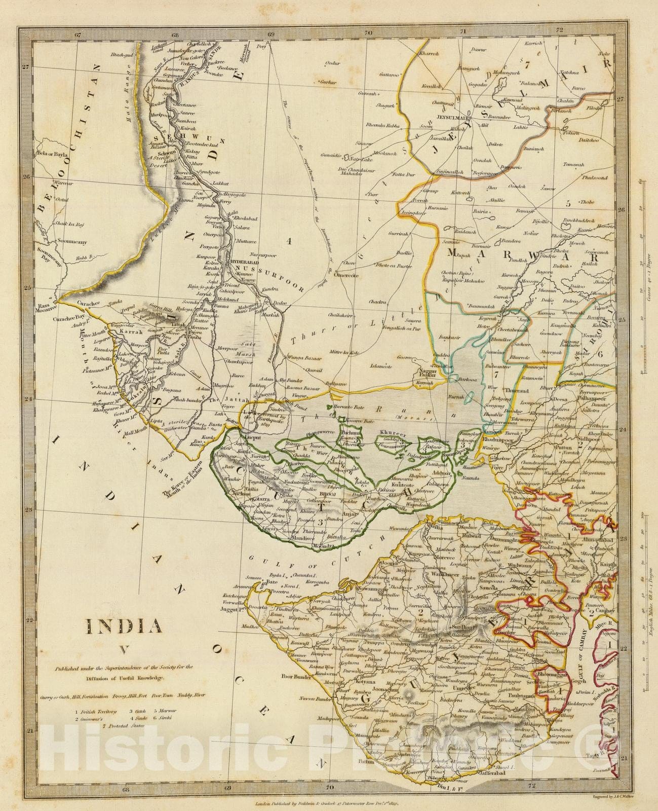 Historic Map : India; Pakistan, 1833 India V. , Vintage Wall Art ...