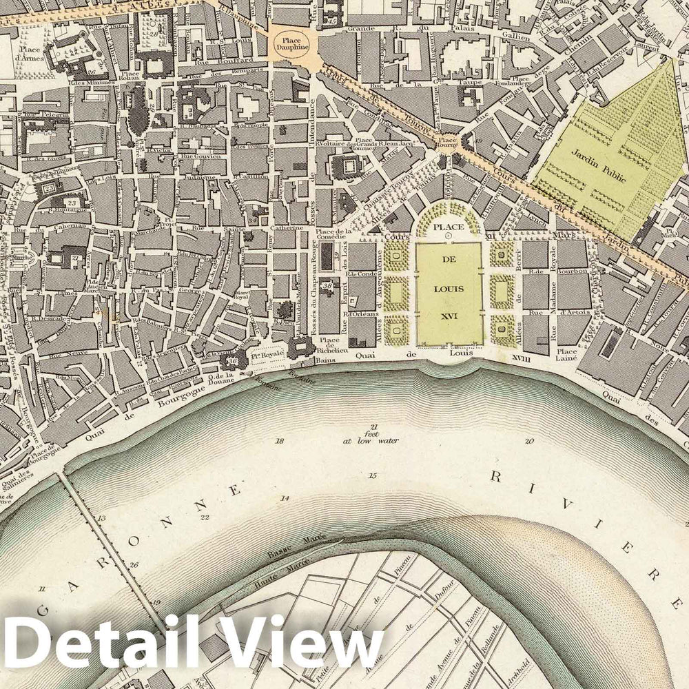 Historic Map : France , Bordeaux France, 1832 Bordeaux. , Vintage Wall ...