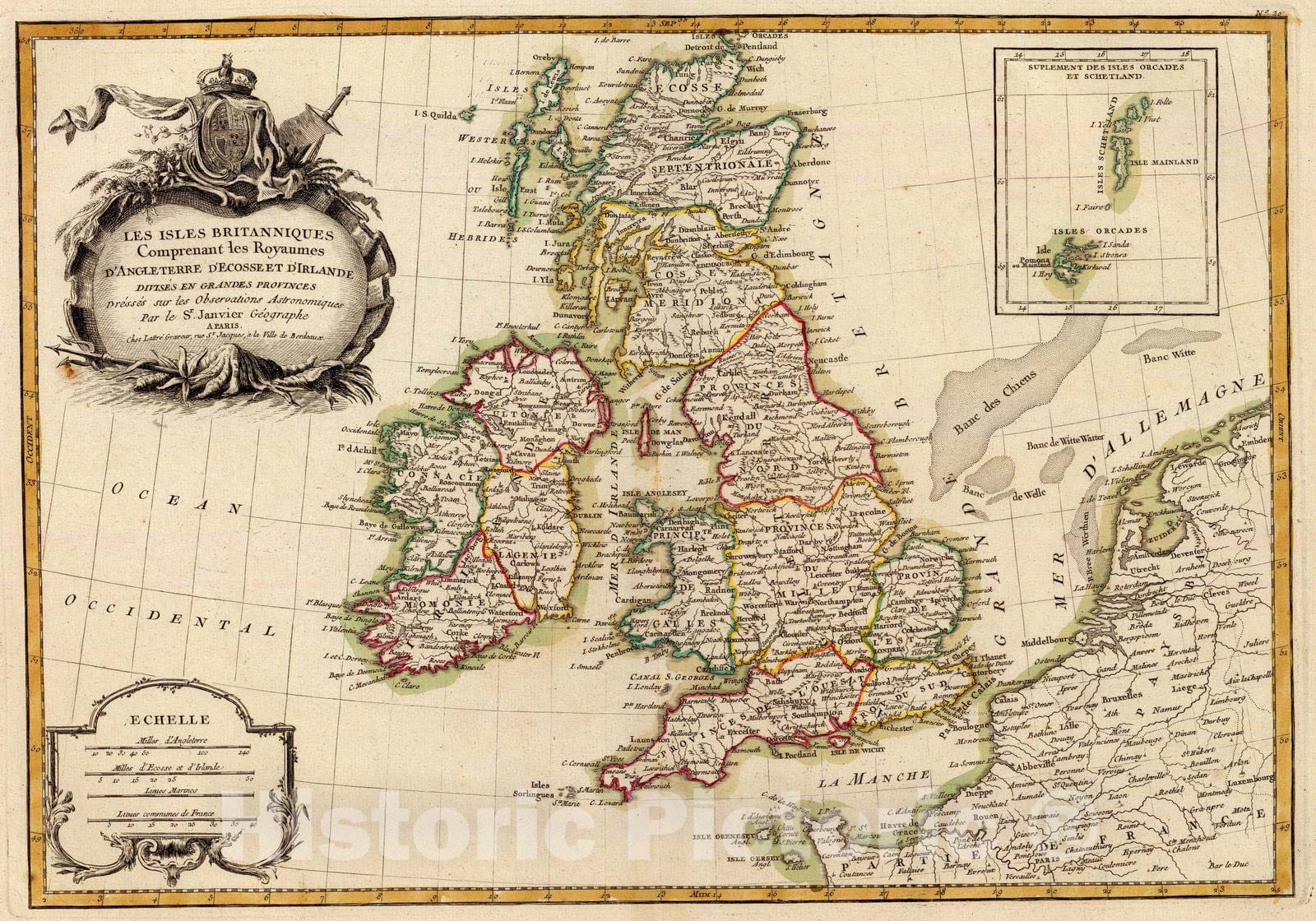 British Isles Map 1780 | Historical Map Reproduction – Historic Pictoric