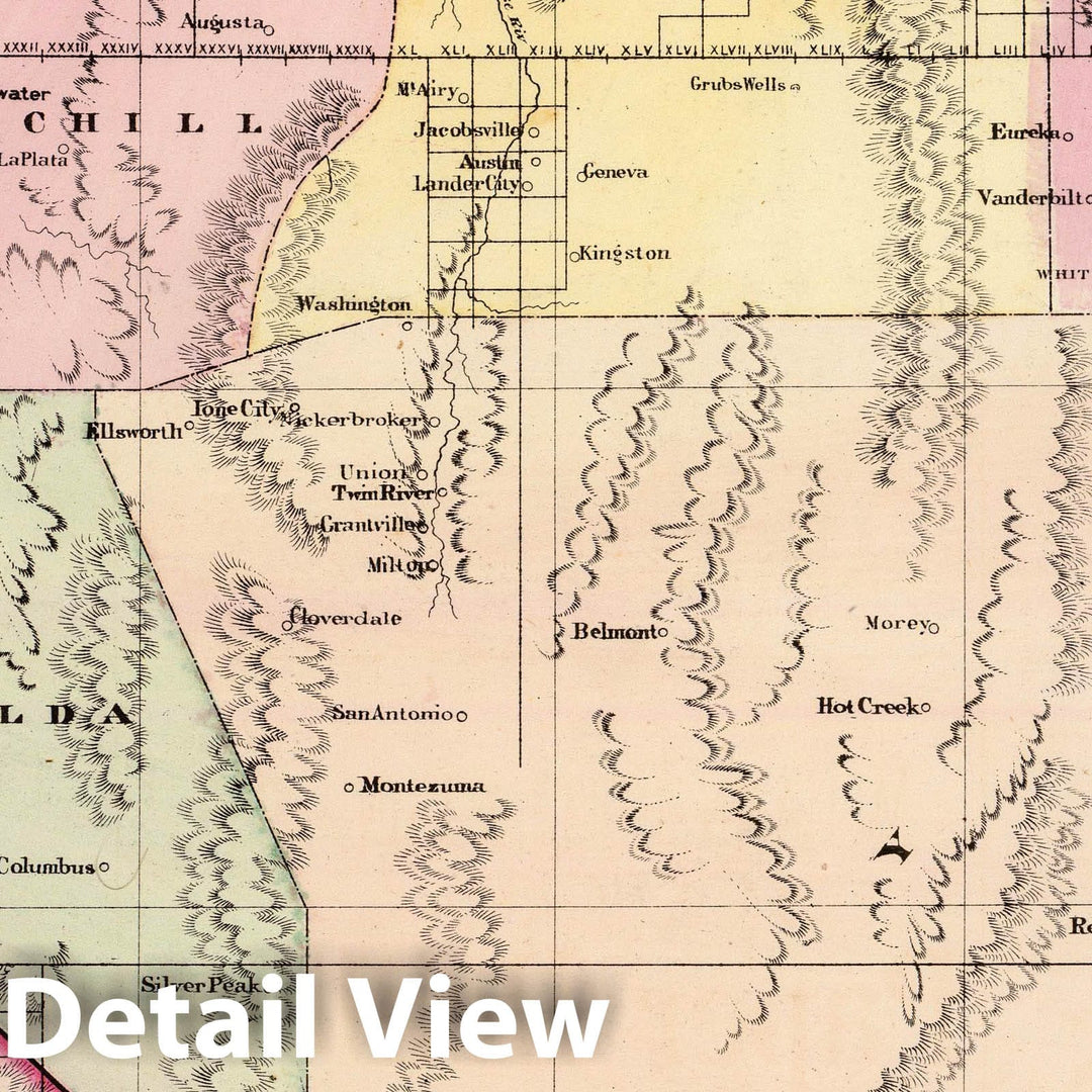 Historic Map : National Atlas - 1875 Nevada. - Vintage Wall Art ...
