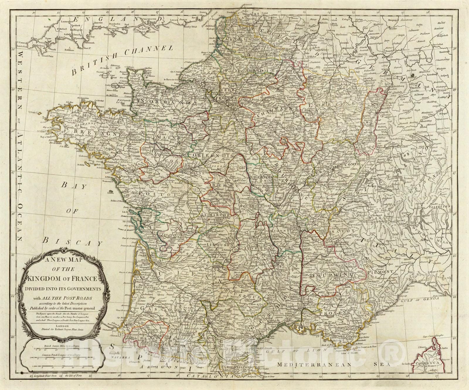 Historic Map - 1790 The Kingdom of France. - Vintage Wall Art ...