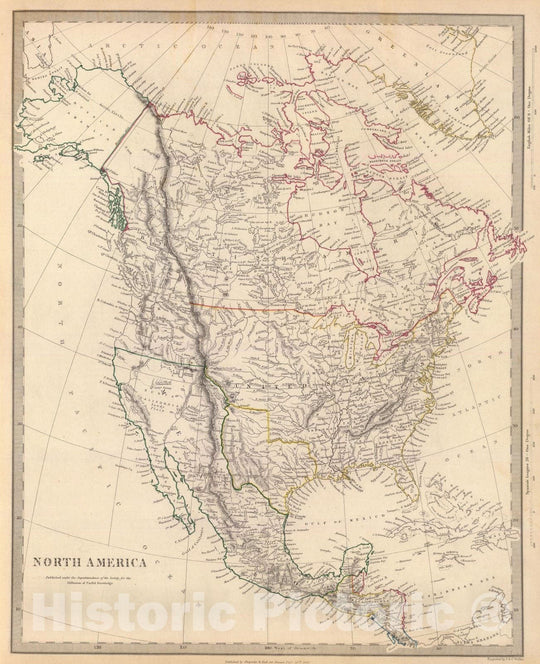 Historic Map : 1843 North America : Vintage Wall Art – Historic Pictoric