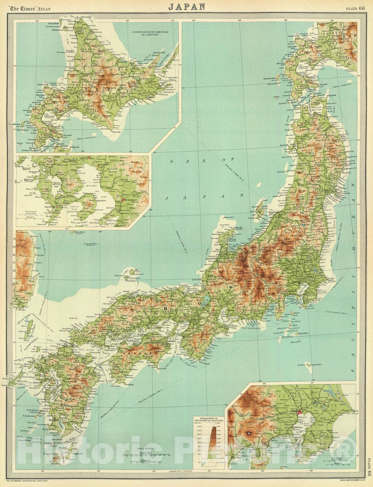 Historic Map : 1922 Japan. - Vintage Wall Art – Historic Pictoric