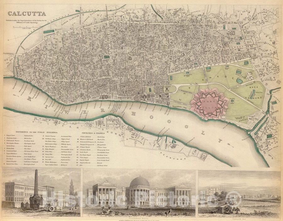 Historic Map : 1842 Calcutta. - Vintage Wall Art – Historic Pictoric
