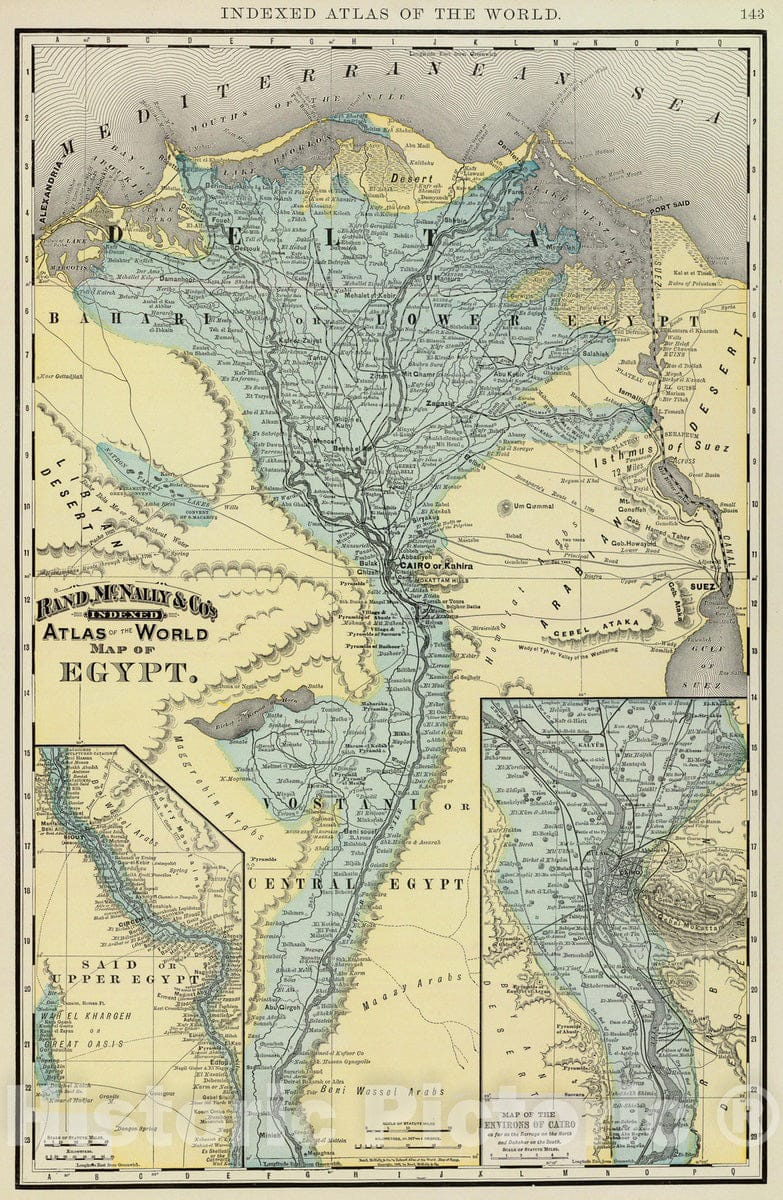 Historic Map : 1897 Egypt. - Vintage Wall Art – Historic Pictoric