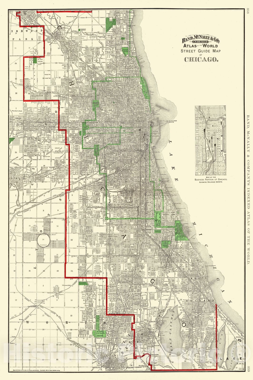 Historic 1897 Map of Chicago (IL) - Vintage Wall Art – Historic Pictoric