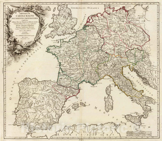 Historic Wall Map : 1752 Imper. Caroli Magni. - Vintage Wall Art ...