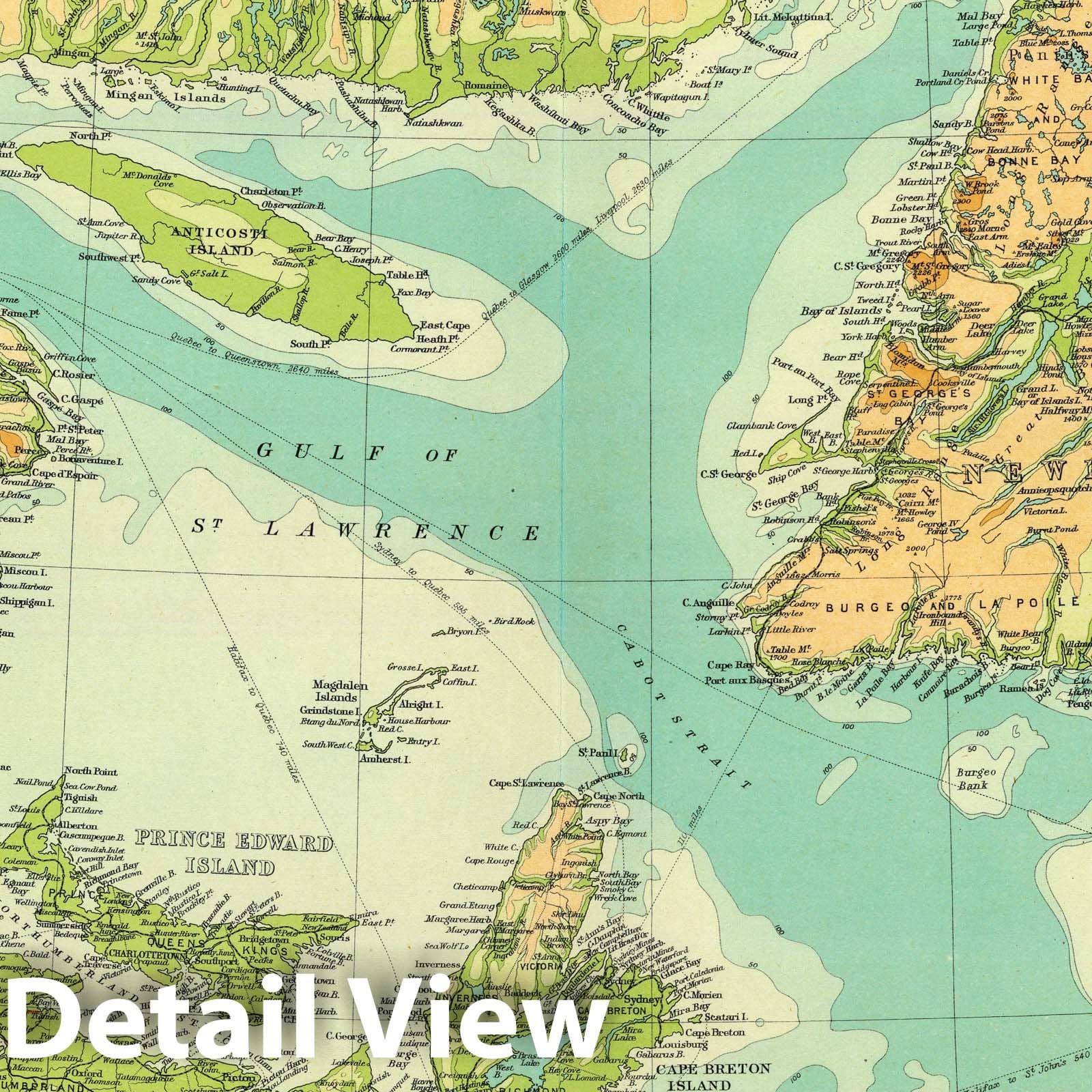 Historic Map : 1922 Maritime Provinces & Newfoundland. - Vintage Wall ...
