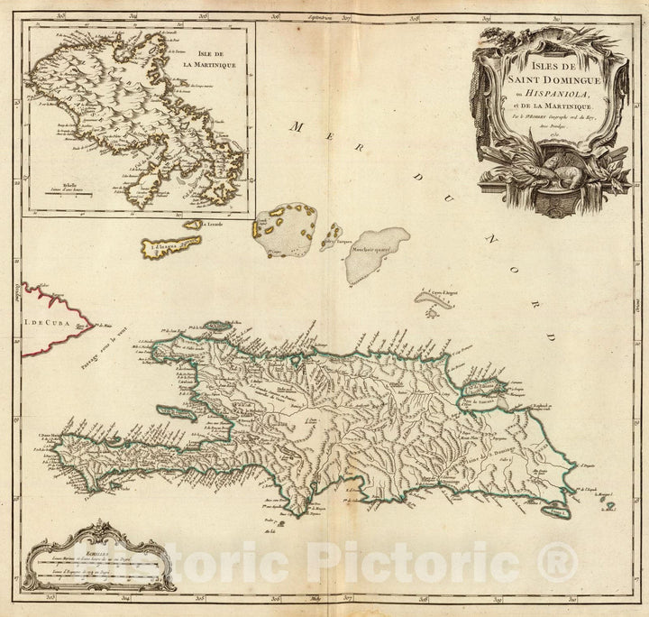 Historic Map : Dominican Republic; Haiti, Hispaniola 1750 Saint Doming ...