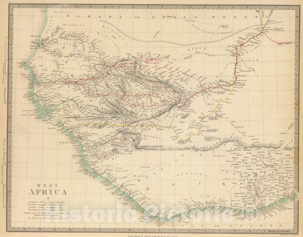 Historic Map : 1839 West Africa I : Vintage Wall Art – Historic Pictoric