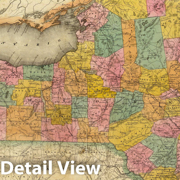 Historic Map : 1832 New-York State, surrounding country. - Vintage Wal ...