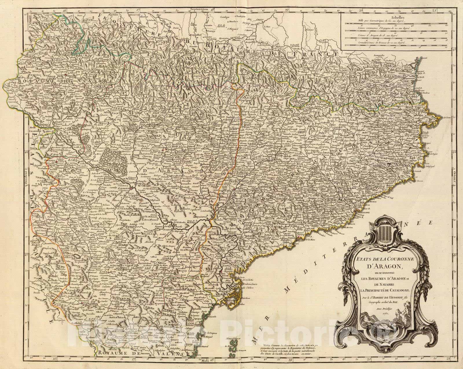 Historic Map : 1752 Aragon. - Vintage Wall Art – Historic Pictoric