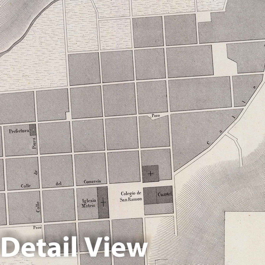 Historic Wall Map : Peru , Tarma (Junin, Peru), 1865 Plano topografico ...