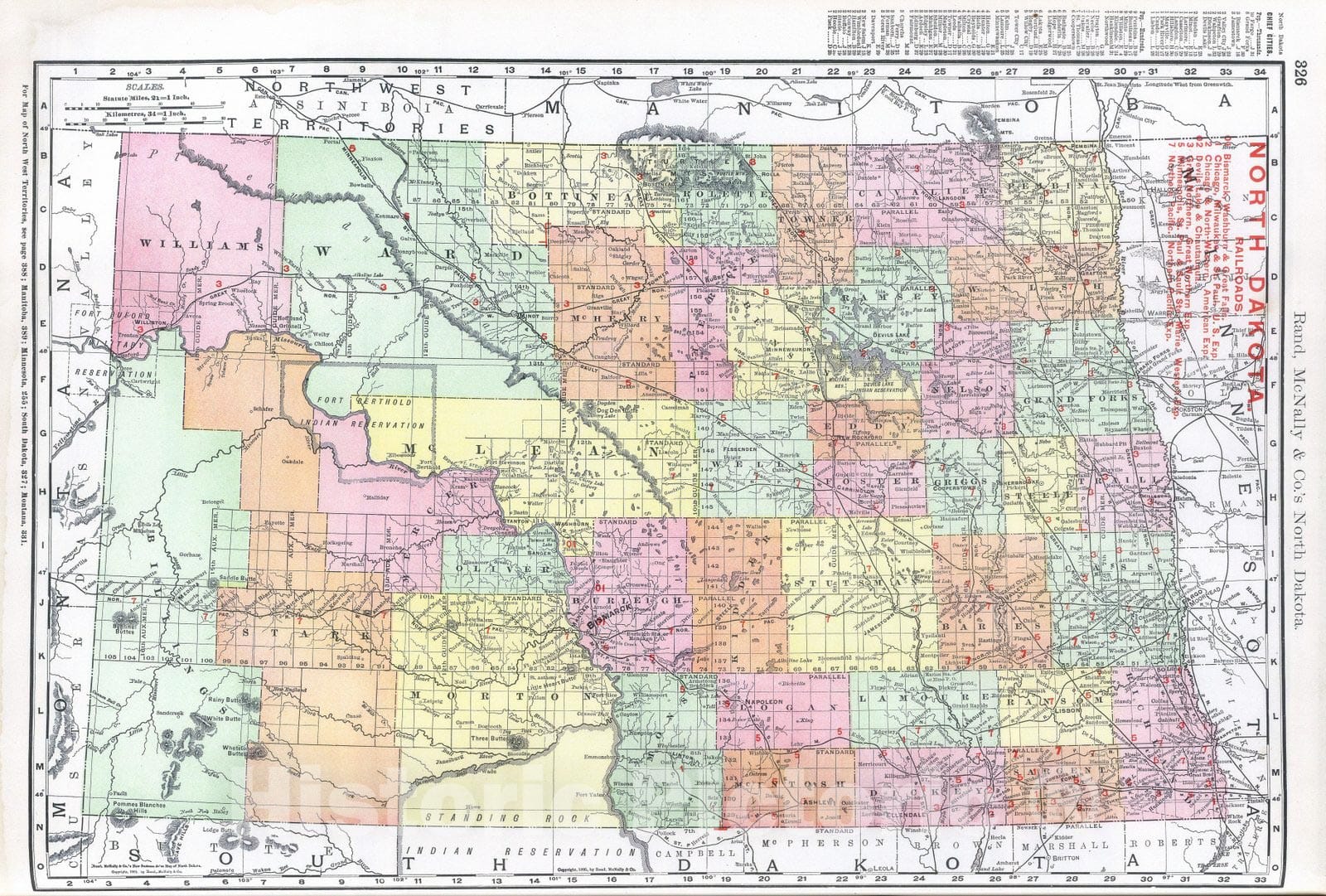 Historic Map : National Atlas - 1903 North Dakota. - Vintage Wall Art ...