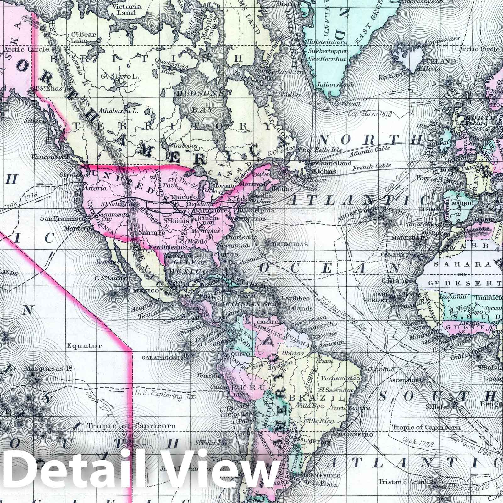 Historic Wall Map : 1886 World Mercator proj. - Vintage Wall Art ...