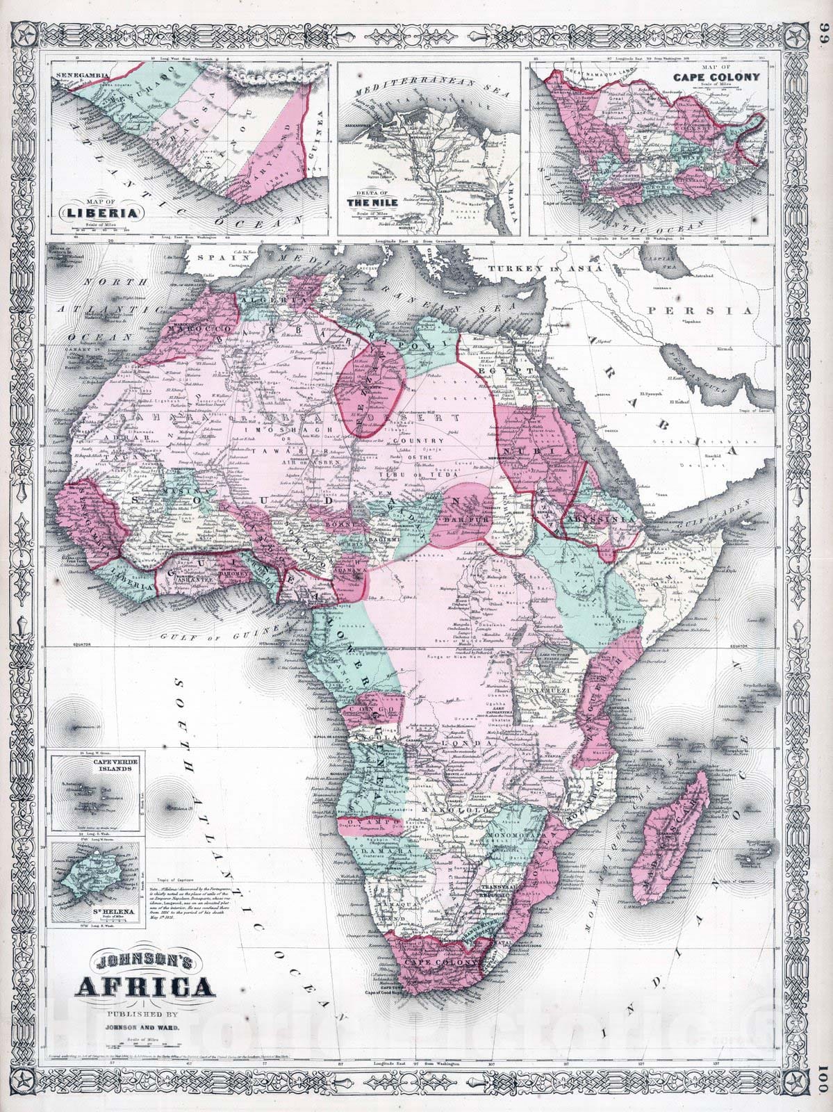 Historic Map : 1864 Africa : Vintage Wall Art – Historic Pictoric