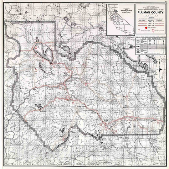Historic Map : 1935 Plumas County. - Vintage Wall Art – Historic Pictoric