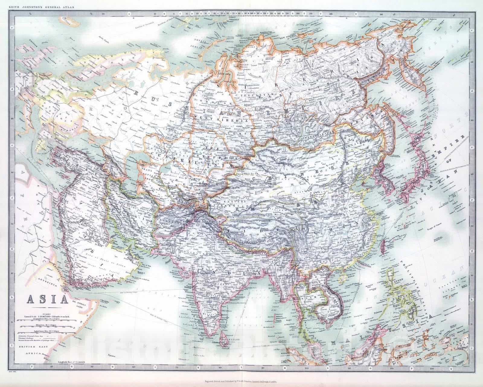Historic Map : 1911 Asia : Vintage Wall Art – Historic Pictoric