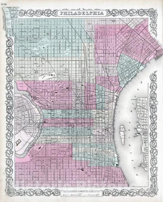Historic Map : 1869 Philadelphia, Pennsylvania. - Vintage Wall Art ...