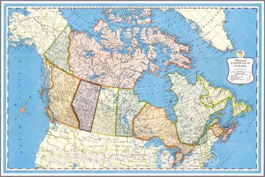 Historic Map : Case Map - 1957 Hammond's Canada. - Vintage Wall Art ...