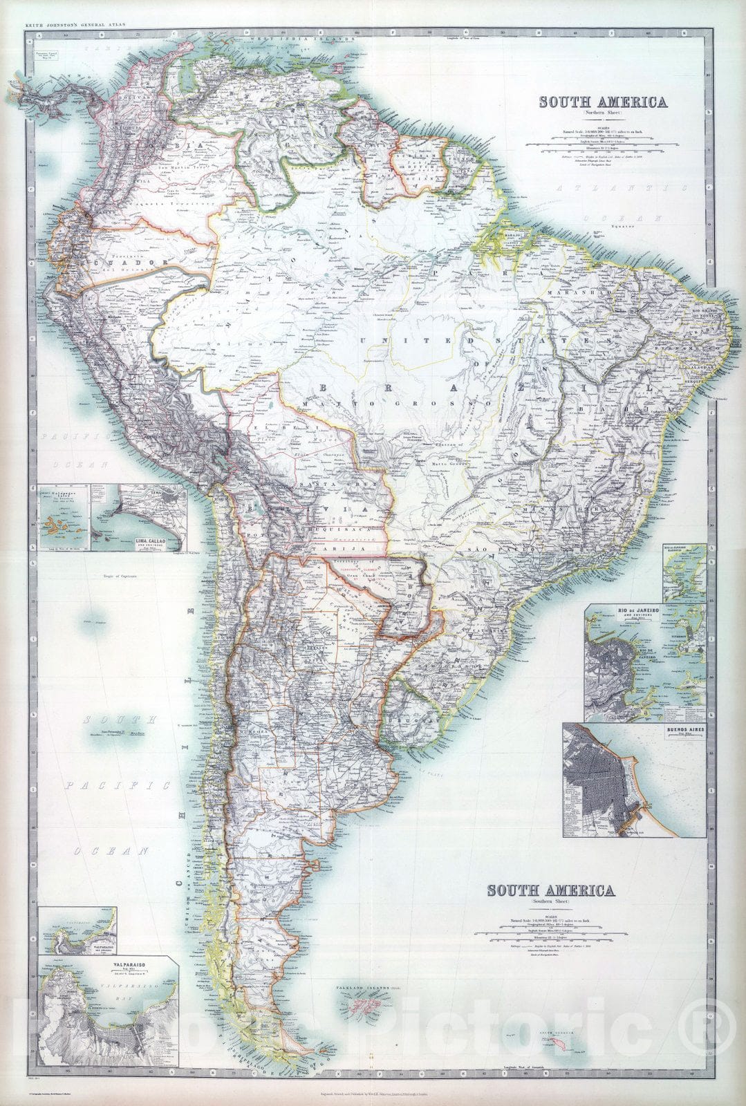Historic Map : 1911 Composite: South America. - Vintage Wall Art ...