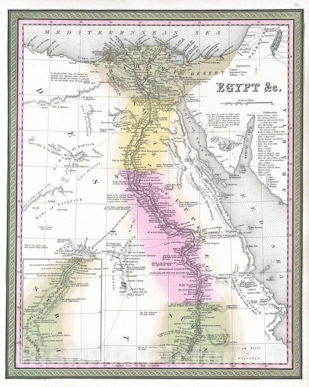 Historic Map : 1849 Egypt &c. - Vintage Wall Art – Historic Pictoric