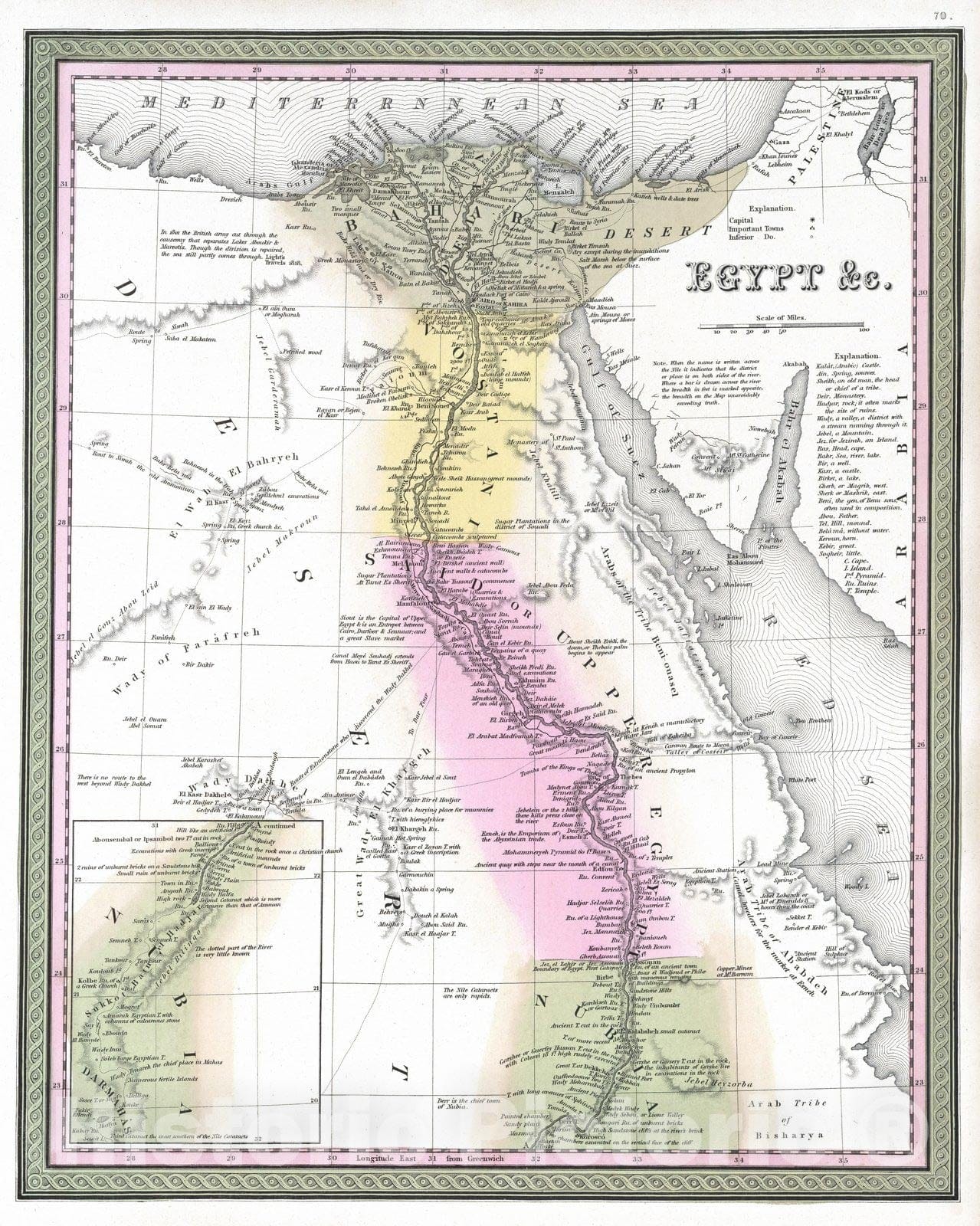 Historic Map : 1849 Egypt &c. - Vintage Wall Art – Historic Pictoric