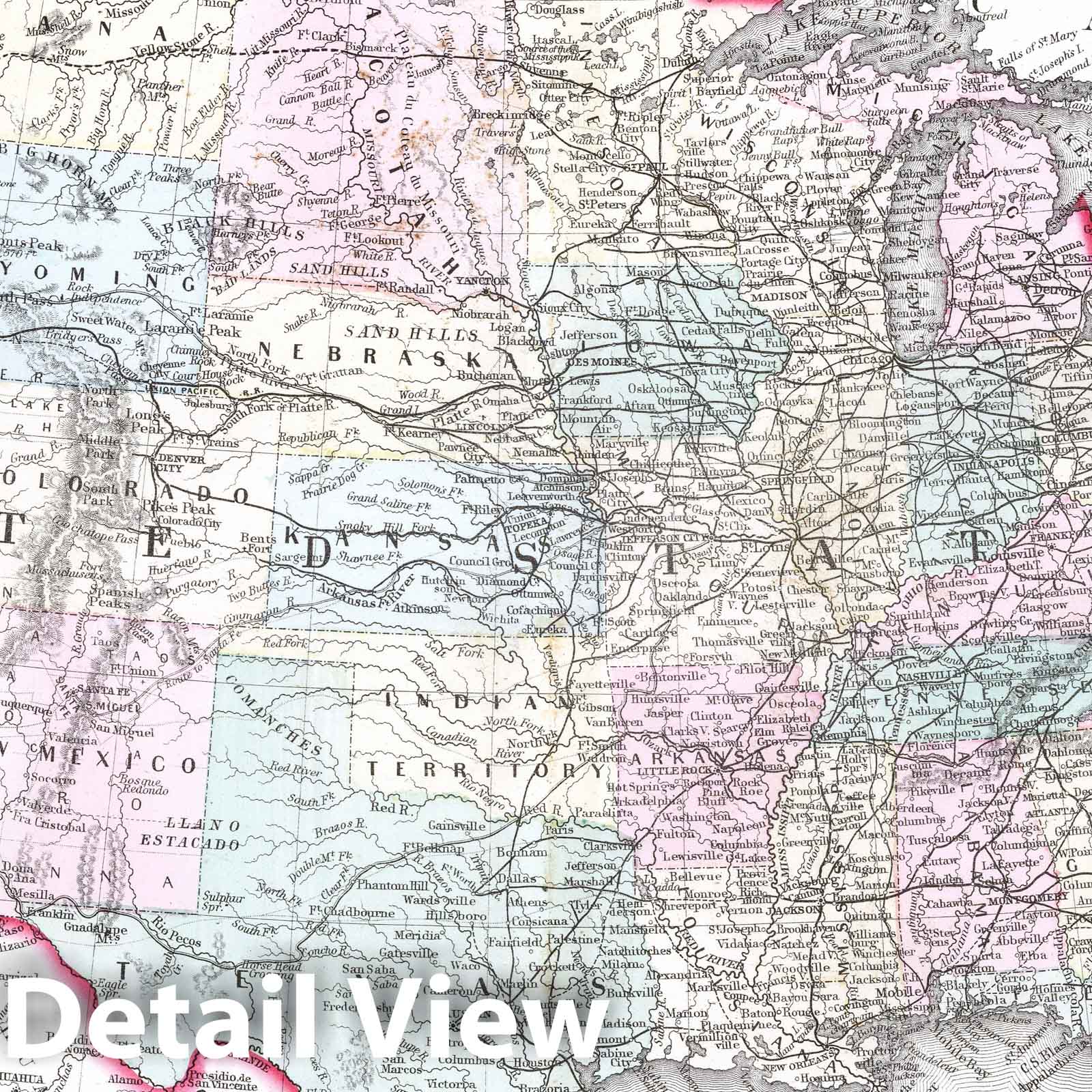 Historic Map : 1874 United States and Territories together with Canada ...