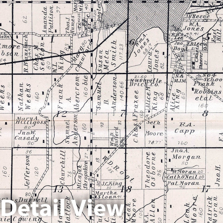 Historic Map : 1908 Rushville Township, Rush County, Indiana. - Vintag ...