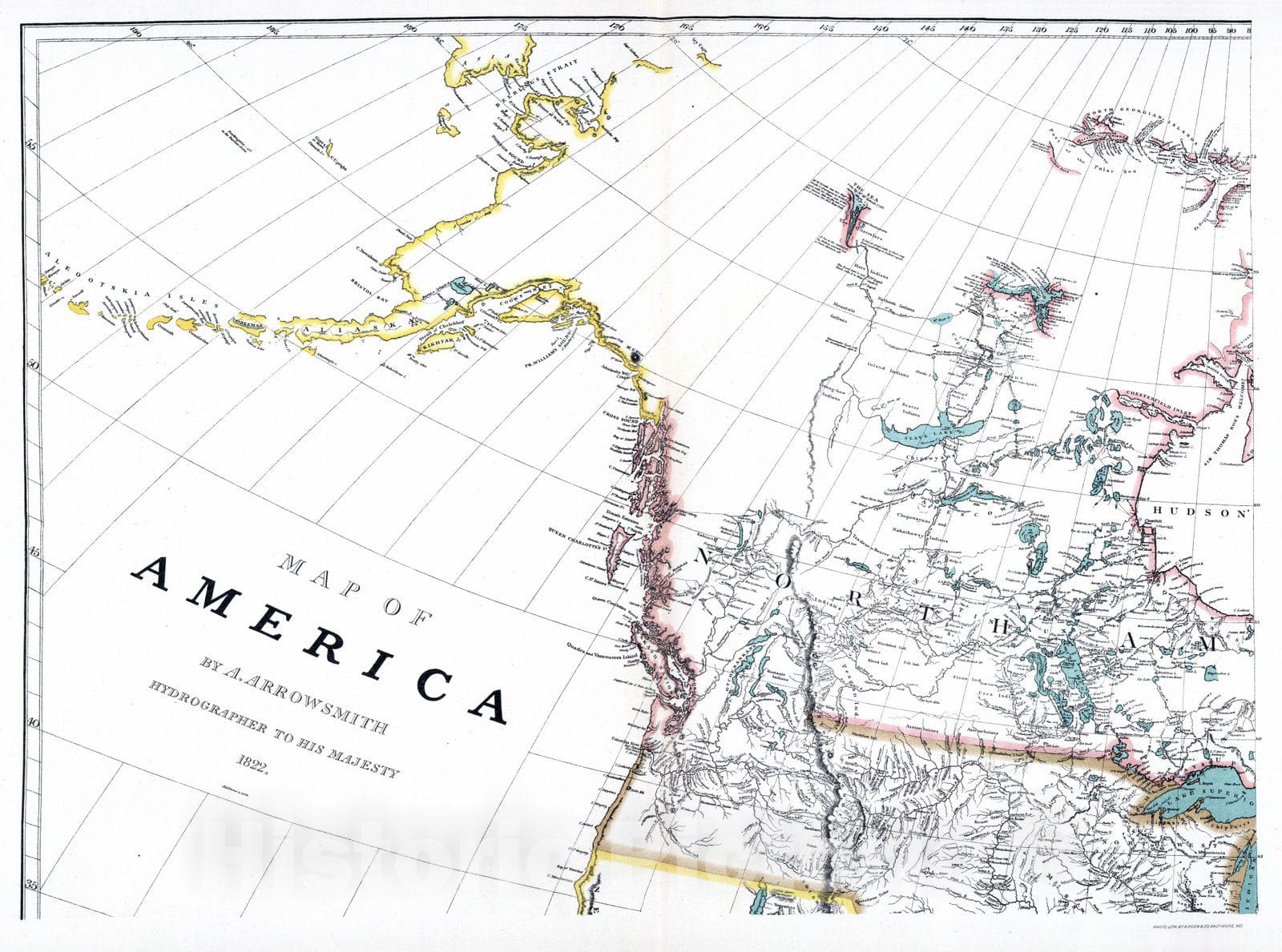 Historic Map : 1824 Arrowsmith's America (portion). - Vintage Wall Art ...