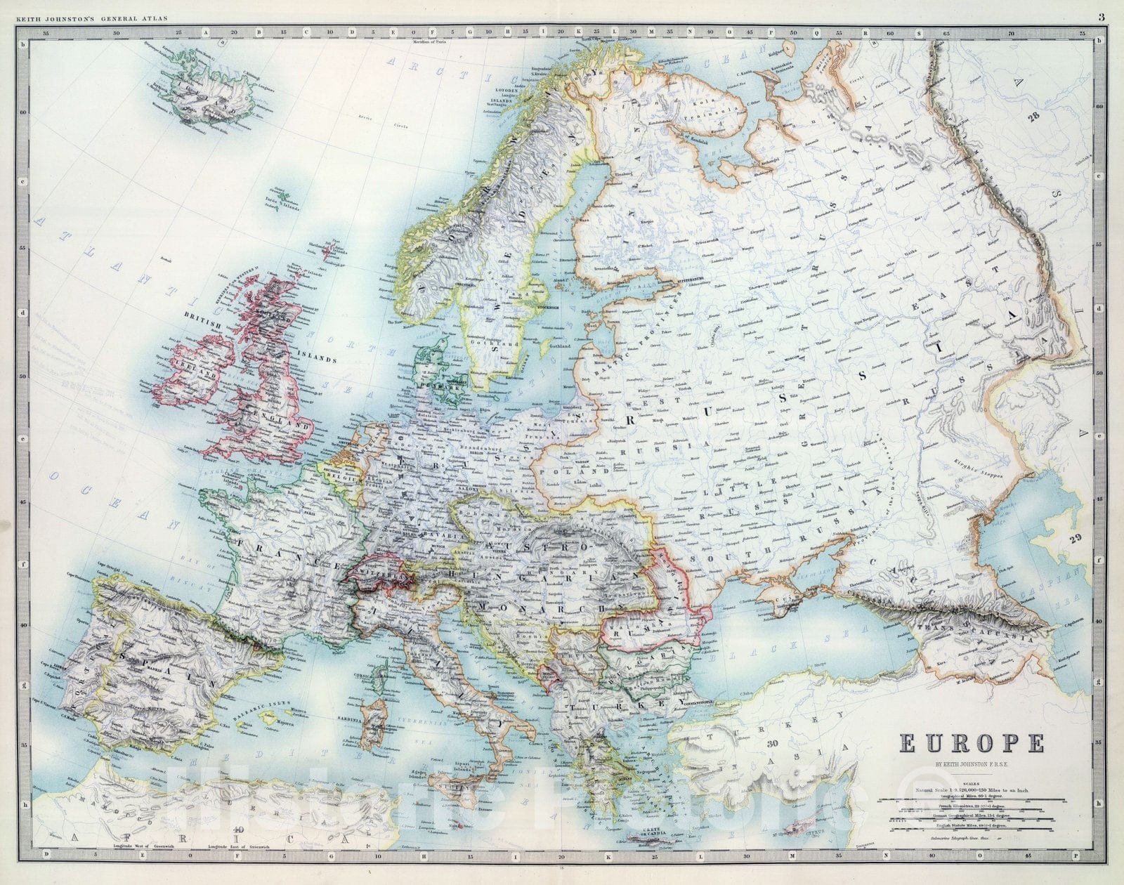 Historic Map : 1893 Europe : Vintage Wall Art – Historic Pictoric