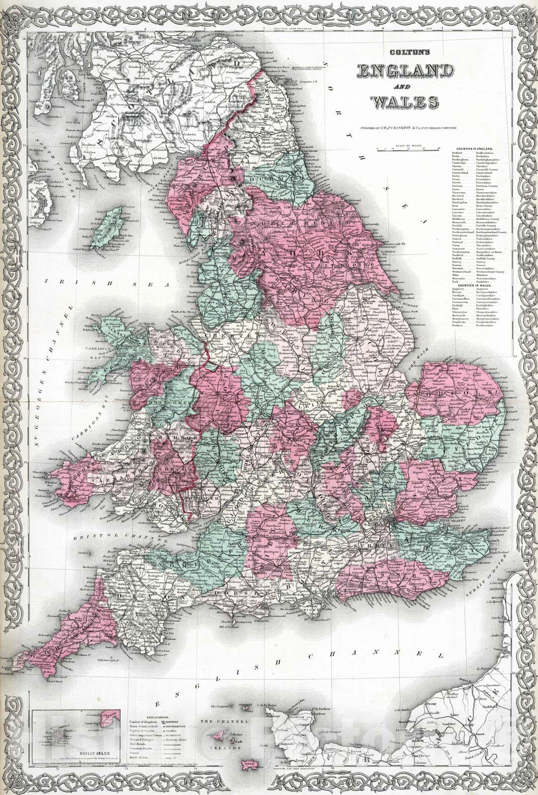 Historic Map : 1869 England and Wales : Vintage Wall Art – Historic ...