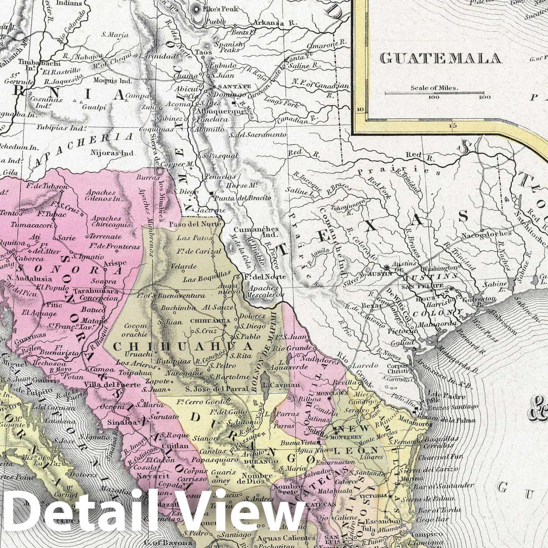 Historic Map : 1849 Mexico & Guatemala - Vintage Wall Art – Historic ...