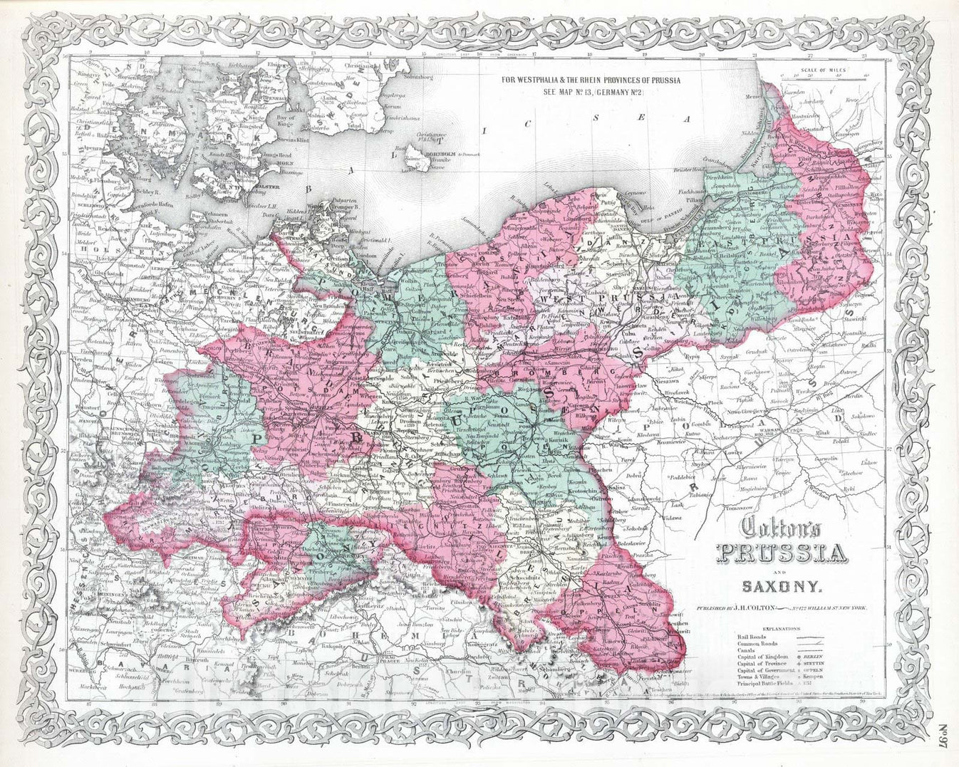 Historic Map : 1865 Prussia and Saxony. - Vintage Wall Art – Historic ...