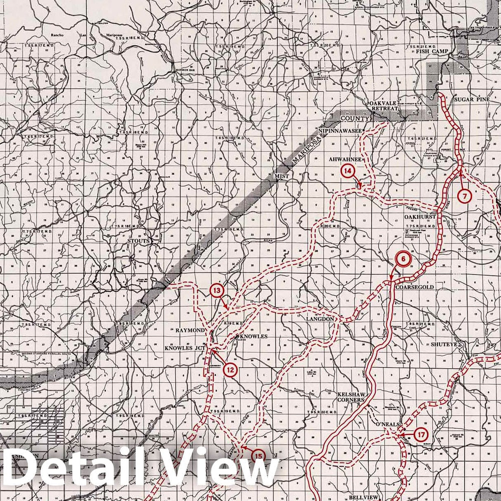 Historic Wall Map : 1935 Madera County. - Vintage Wall Art – Historic ...