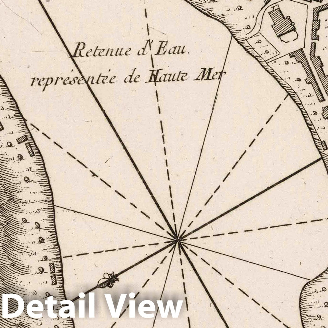 Historic Map : France , Fecamp France, 1764 Plan de Fecamp. , Vintage ...