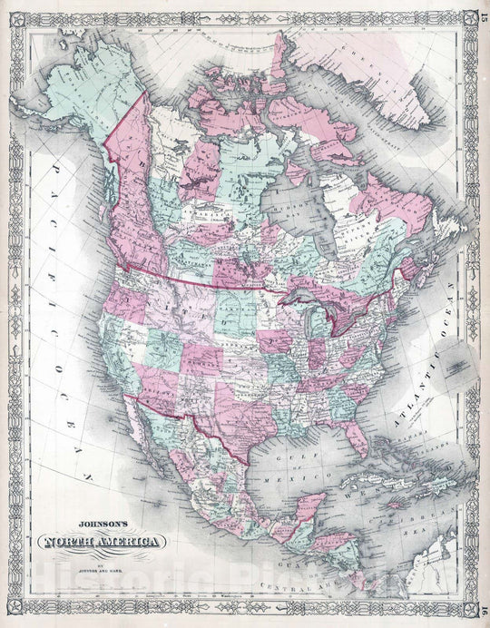 Historic Map : 1864 North America v2 - Vintage Wall Art – Historic Pictoric