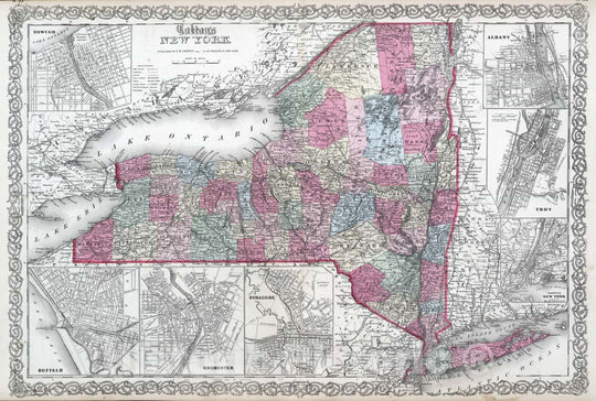 Historic Map : 1865 New York. v1 - Vintage Wall Art – Historic Pictoric