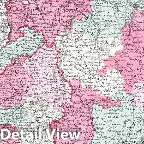 Historic Wall Map : 1865 Germany. v3 - Vintage Wall Art - Historic Pictoric