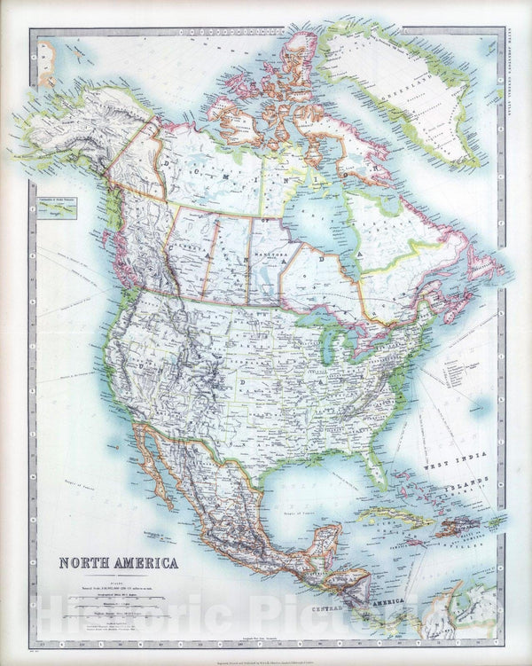 Historic Map : 1912 North America. - Vintage Wall Art – Historic Pictoric
