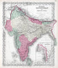 Historic Wall Map : 1865 Hindoostan or British India. - Vintage Wall A ...
