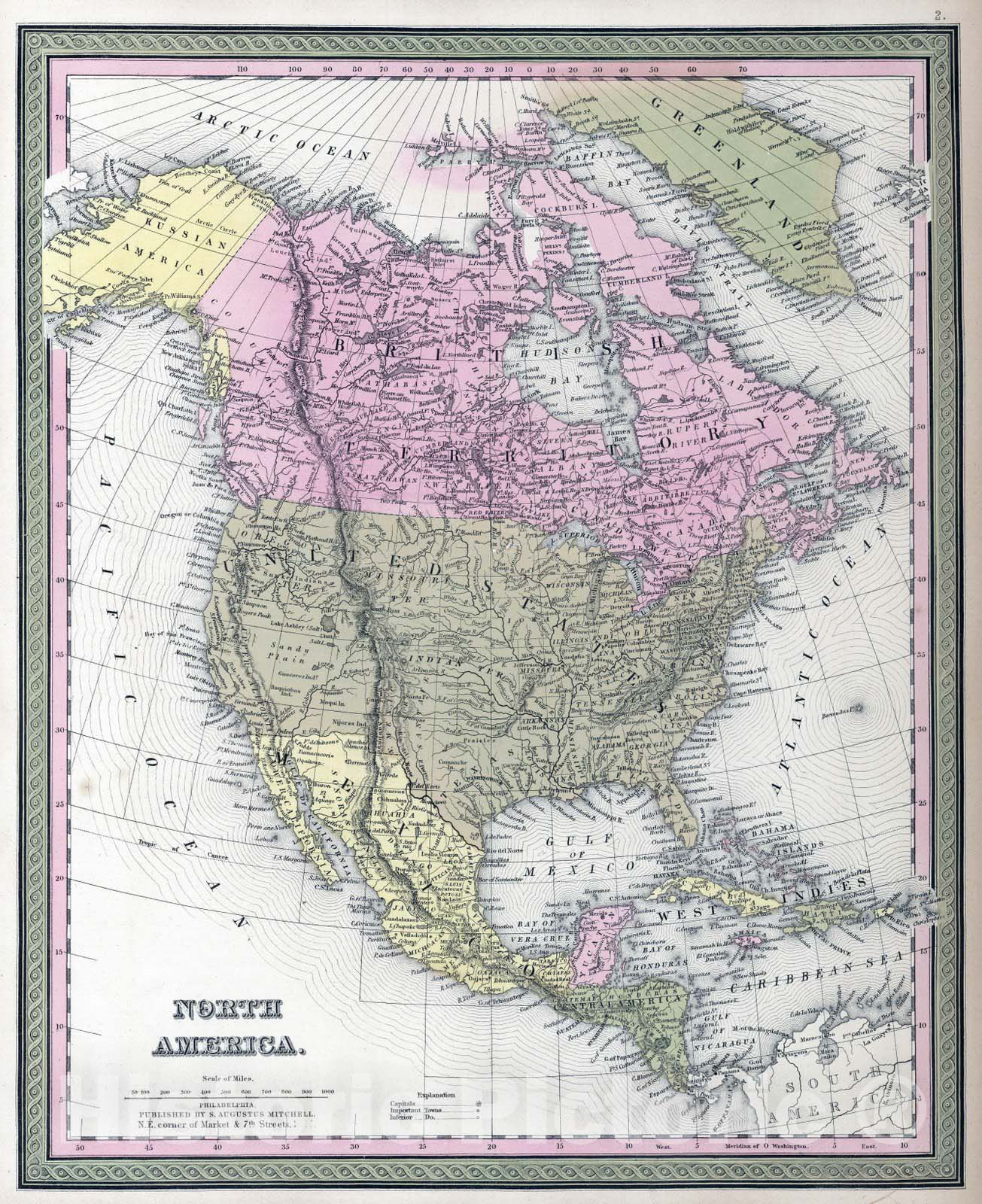 Historic Map : 1849 North America - Vintage Wall Art – Historic Pictoric