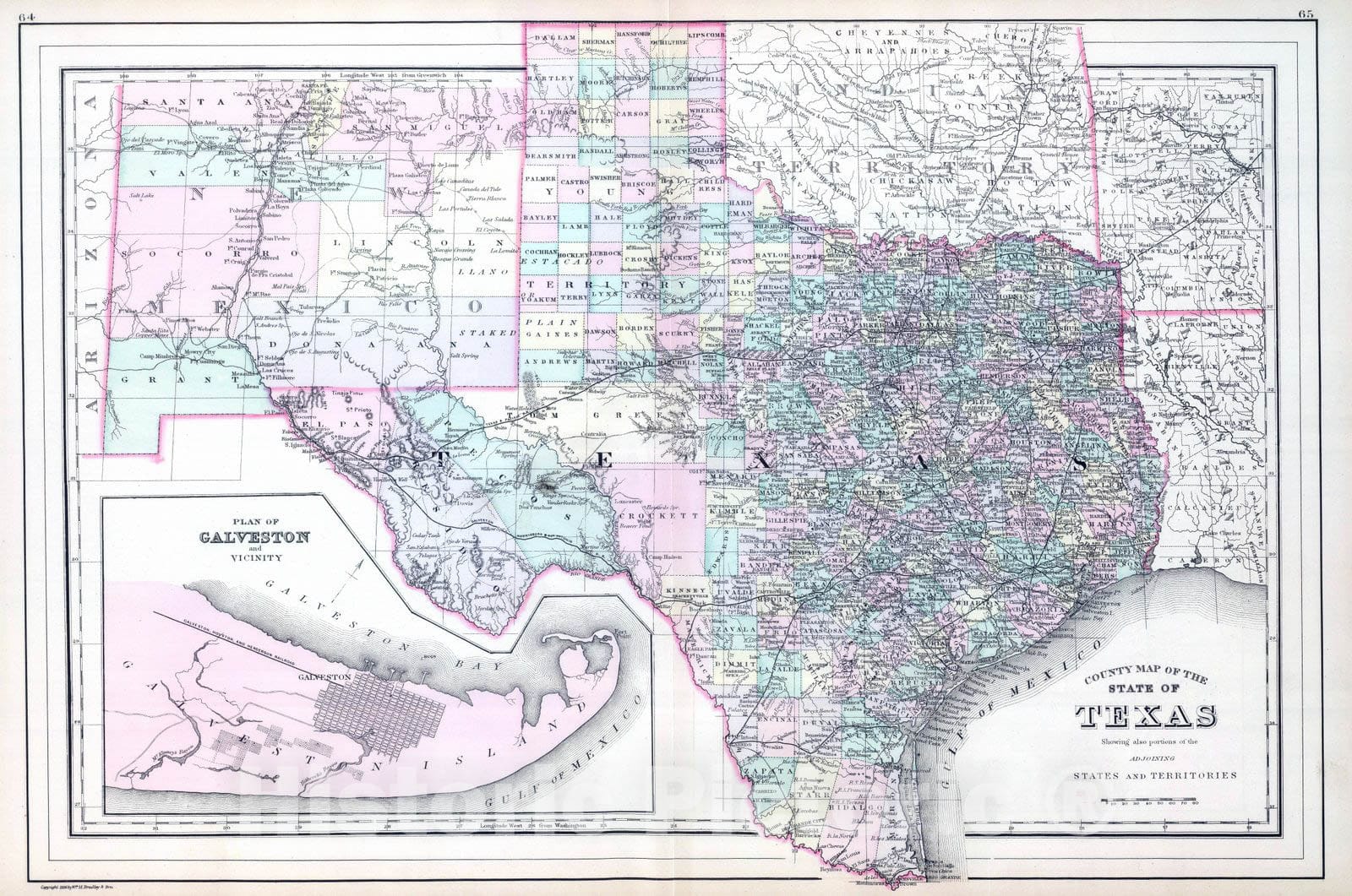 Historic Map : 1886 Texas. v2 - Vintage Wall Art – Historic Pictoric